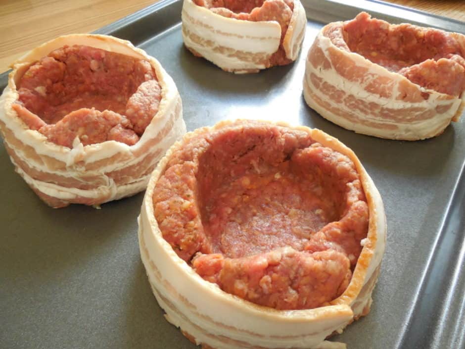 Buffalo chicken stuffed bacon wrapped beef burgers - Drizzle Me Skinny!