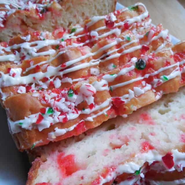 White chocolate candy cane loaf - Drizzle Me Skinny!