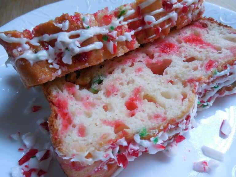 White chocolate candy cane loaf - Drizzle Me Skinny!