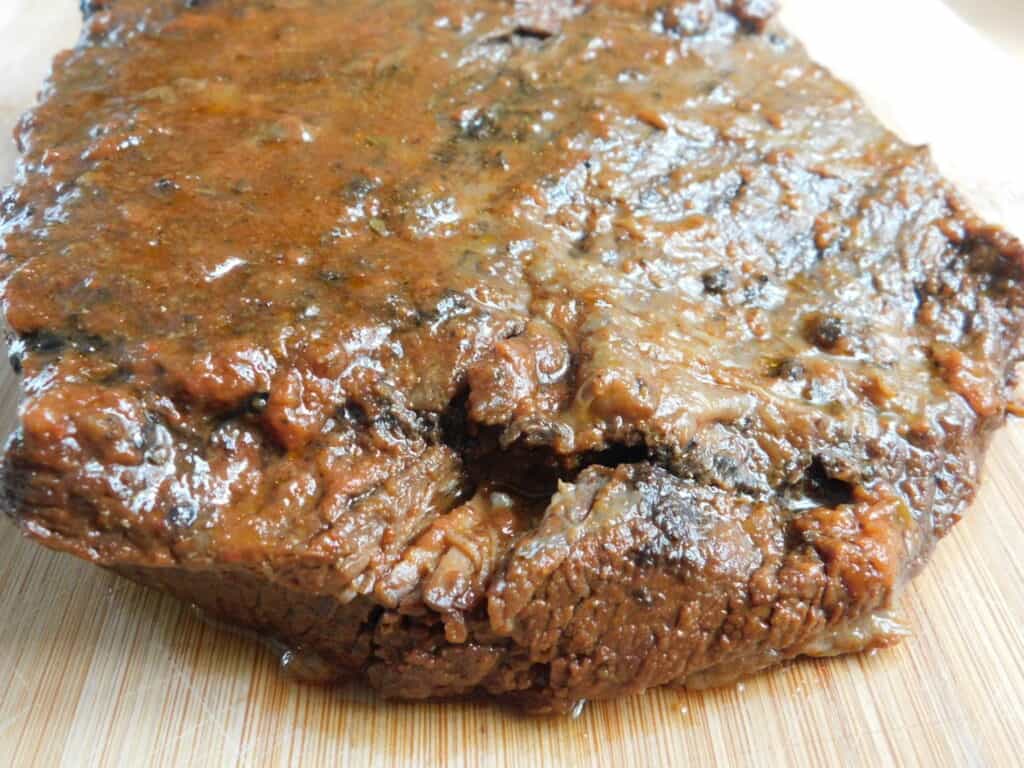 Slow cooker brisket with homemade BBQ sauce - Drizzle Me Skinny!