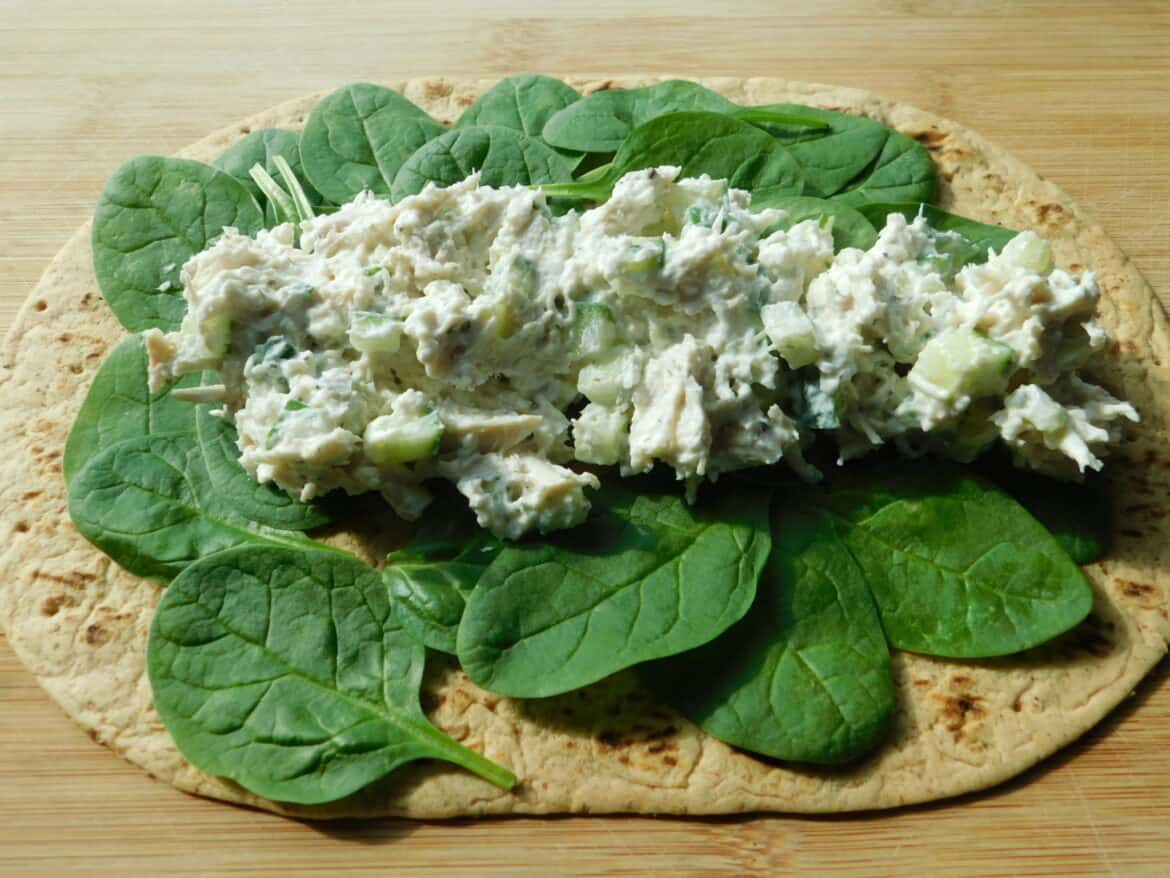 Spinach cucumber chicken & ranch wraps - Drizzle Me Skinny!
