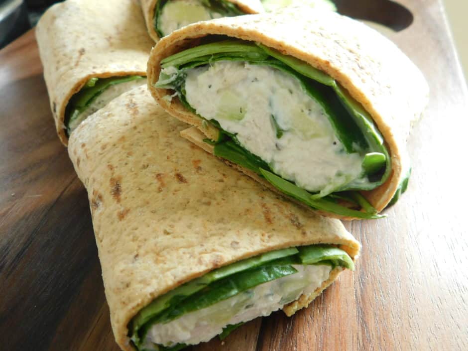 Spinach cucumber chicken & ranch wraps - Drizzle Me Skinny!