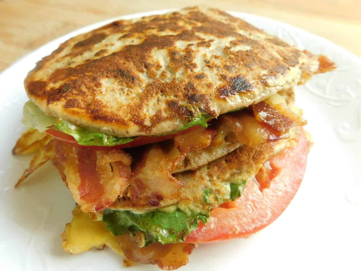 BLT & cheese french toast flatout sandwich - Drizzle Me Skinny!
