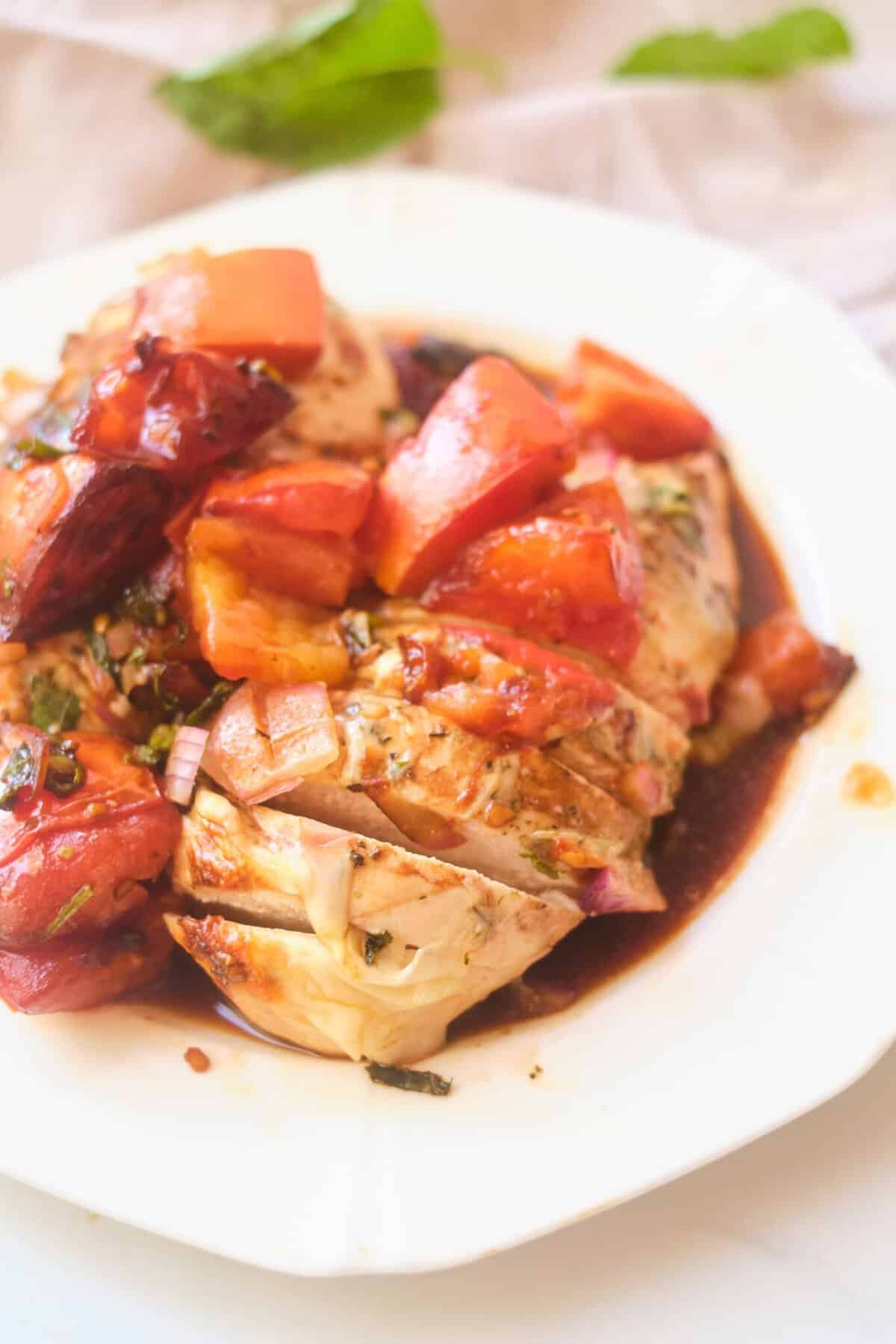Baked bruschetta chicken - Drizzle Me Skinny!