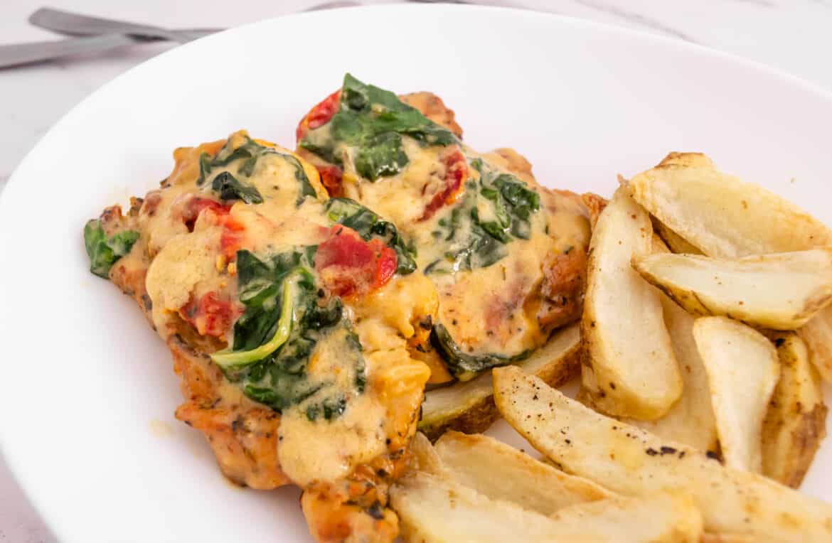 Deliciously Light Baked Tuscan Chicken - Drizzle Me Skinny!