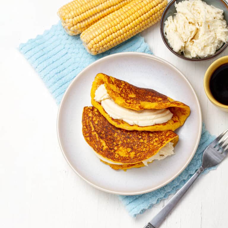 Cachapas: Easy Venezuelan Corn Pancakes - Drizzle Me Skinny!