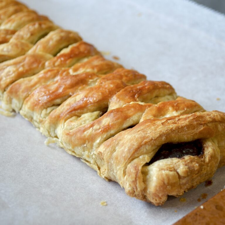 Chocolate Banana Puff Pastry Braid - Drizzle Me Skinny!